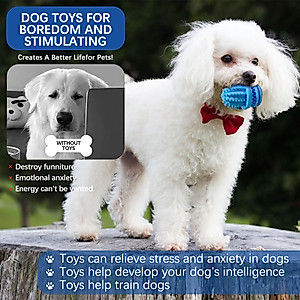 Lykani Dog Chew Toys for Small Dogs, Tough Dog Toys for Aggressive Chewers, Indestructible Durable Interactive Dog Toys, Rubber Dog Toys for Puppy Christmas Easter Birthday Gifts, Blue