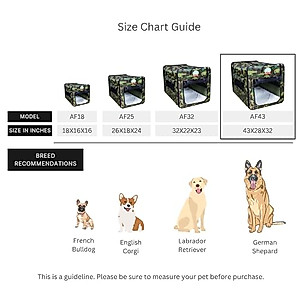 Go Pet Club 43" Soft Collapsible Dog Crate, Portable Pet Carrier, Thick Padded Pet Travel Crate for Indoor & Outdoor, Foldable Kennel Cage with Durable Mesh Windows, Forest Green Camo