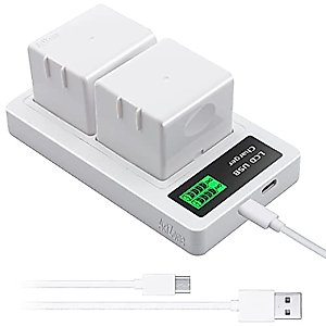 ActZone 2Pack A-4a Rechargeable Batteries and LCD Dual Charger Compatible with Arlo Ultra, Ultra 2, Arlo Pro 3 and Pro 4 Camera VMC4040P VMA5400 VMC4350P 3.85V 4800mAh 18.48Wh