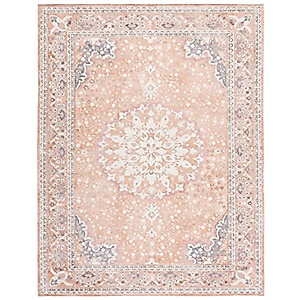 Safavieh Restoration Vintage Collection 8' x 10' Rust/Orange RVT710P Handmade Boho Chic Distressed Viscose Area Rug