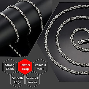 HolyFast Twist Chain Necklace - Stainless Steel Rope Jewelry for Men & Women