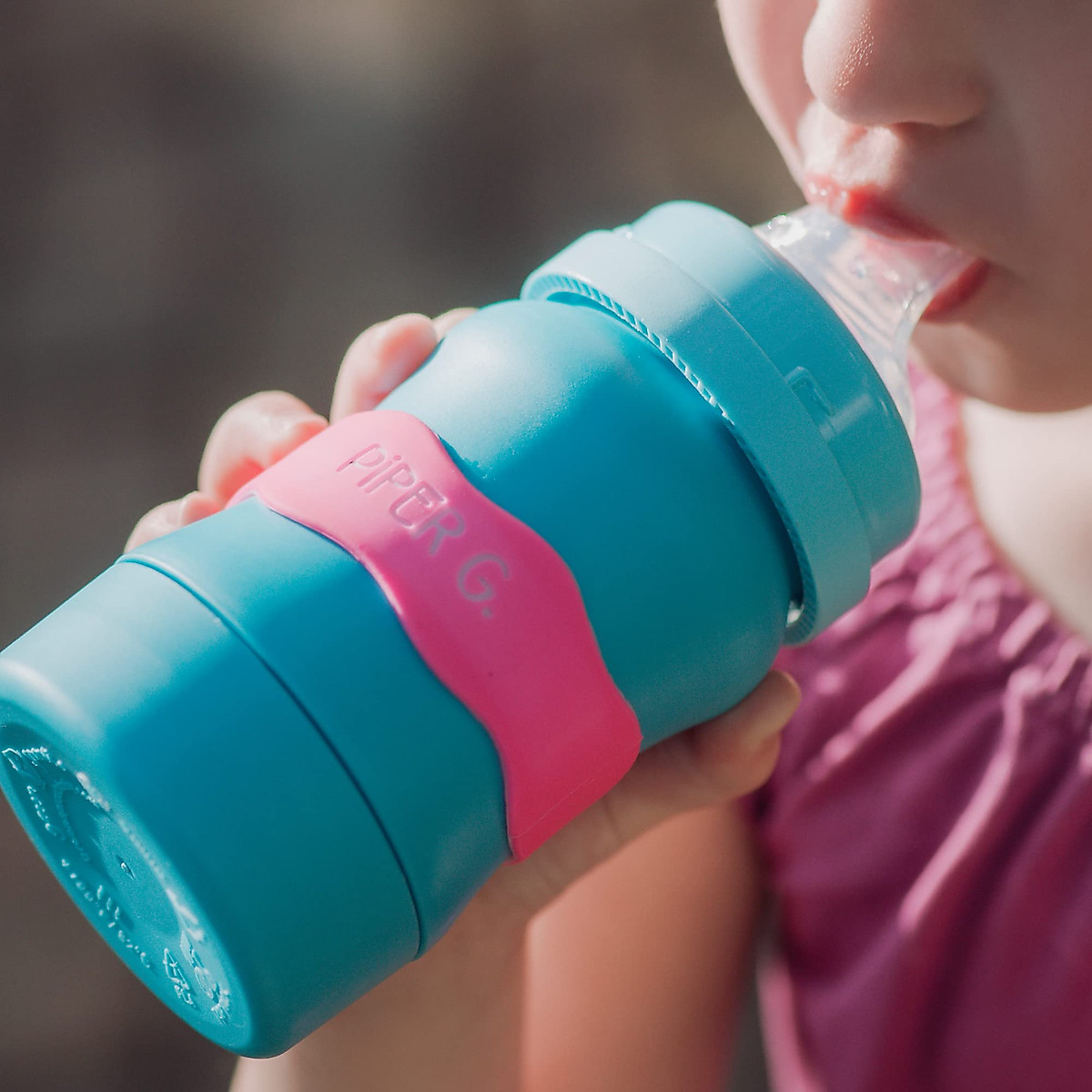 InchBug Orbit Labels - White Contrasting Personalization Silicone Baby Bottle & Sippy Cup Bands - Reusable, Dishwasher Safe, Engraved Name Labels for Daycare, 4-Pack (Nautical Navy)