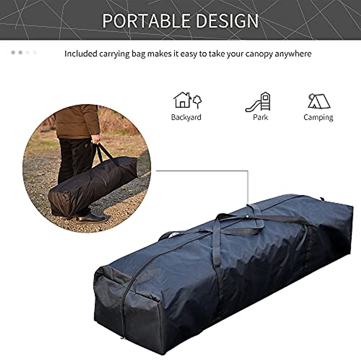 Outsunny 10' x 20' Heavy Duty Pop Up Canopy Party Tent with 4 Removable Sidewalls, Outdoor Cabana Gazebo with Carry Bag, Weather Protection, White