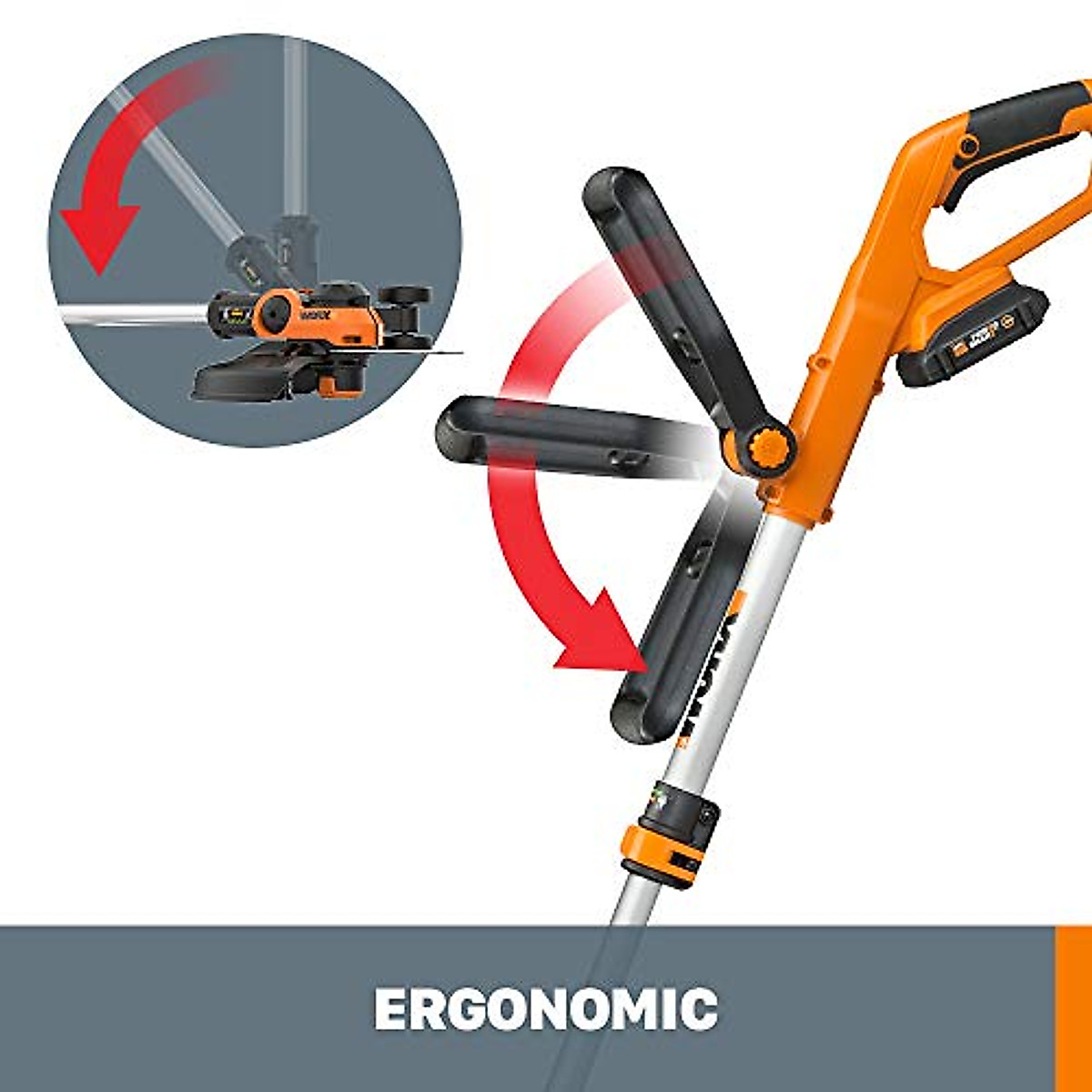 WORX WG162 20V Power Share 12" Cordless String Trimmer & Lawn Edger (Battery & Charger Included)