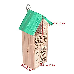 01 House, Durable Hanging House Multi-Purpose Tubular Channel Design Wooden for Garden