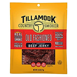 Tillamook Country Smoker Real Hardwood Smoked Beef Jerky, Old Fashioned, 2.5 Ounce