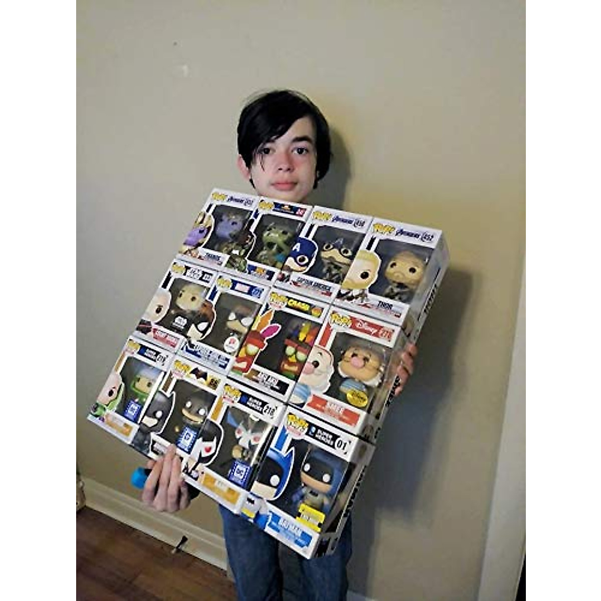 Wall Display Case for 12 Boxed Funko Pop, or Pins. Bordeless, Shelfless, No Assembly Required, just Hang on