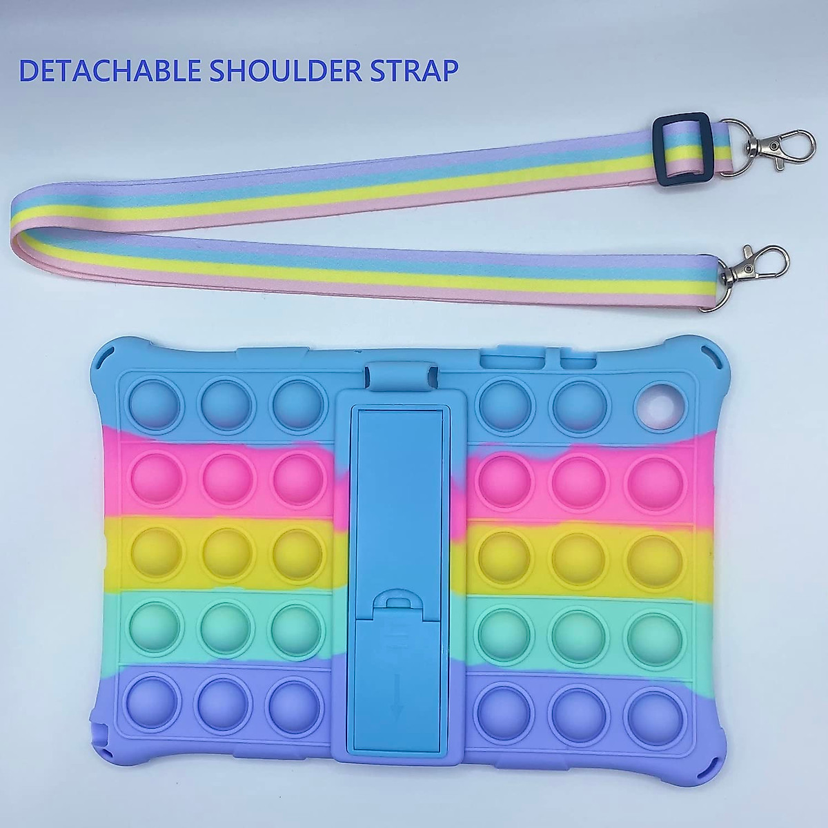 Galaxy Tab A8 Case for Kids Girls Boys, Tablet A8 Case 10.5-inch, UFAINEI Cute Silicone Cases for Samsung Tab A8 with Pencil Holder Kickstand&Detachable Shoulder Strap(SM-X200/SM-X205/SM-X207)