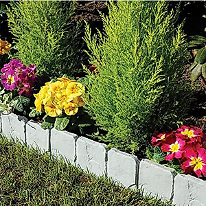 Lopeceal Garden Edging Border Garden Edging Cobbled Stone Effect Lawn Border Scene Layout Solid Color Black