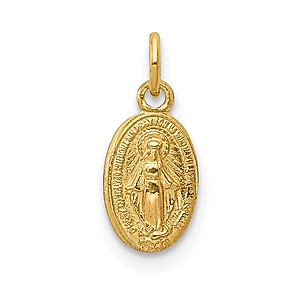 14k Miraculous Medal Charm QXR334