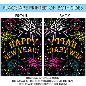 Toland Home Garden 1110536 New Year Celebration New Year Flag 12x18 Inch Double Sided New Year Garden Flag for Outdoor House party Flag Yard Decoration