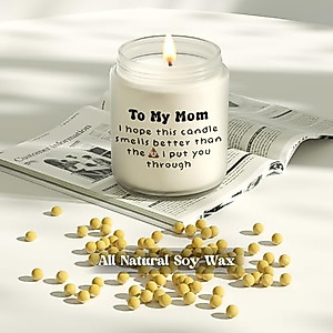 Funny Christmas Gifts for Mom, Lavender Scented Candles, Gifts for Mom, Mom Gifts, Birthday Gifts from Daughter Son, Gag Gifts for Moms Her Bonus Mom Mother New Mom Step Mom, to My Mom Candle