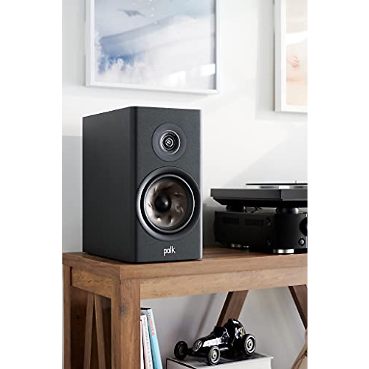 Polk Audio Reserve R200 Large Bookshelf Speaker for Dynamic, Detailed Home Theater Audio, 1" Pinnacle Ring Tweeter & 6.5" Turbine Cone Woofer, Dolby Atmos & IMAX Enhanced, Wall Mountable, Black