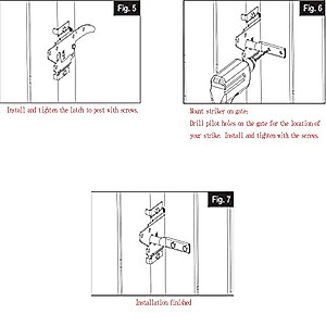NIDAYE Self-Locking Gate Latch - Post Mount Automatic Gravity Lever Wood Fence Gate Latches with Fasteners/Black Finish Steel Gate Latch to Secure Pool