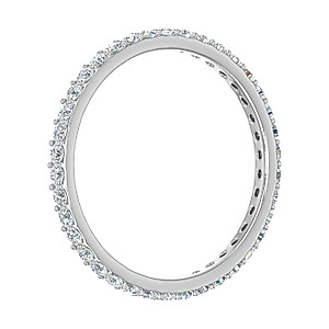 1/2 Carat Diamond Eternity Wedding Band in 10K White Gold (Ring Size 6)