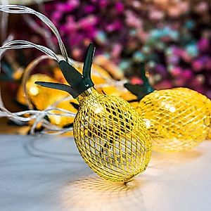 ZYPNB 20LED Solar String Lights Outdoor, 16ft Metal Pineapple Shape Solar Garden Light, Waterproof Solar Powered Hanging Light for Outdoor Garden Decoration Home Party Lamp
