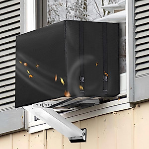 Windproof Window AC Cover Fits Midea U-Shaped 8000/10000/12000 BTU - Thicken Oxford Air Conditioner Cover for Winter Outside, 21.3''W x 13.4''H x 13.8''D