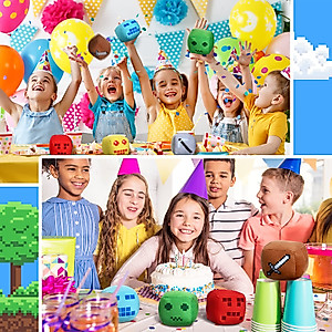 Hungdao 12 Pcs Plush Pixel Square Cubes Soft Miner Game Plush Toys Square Pixel Miner Stuffed Animals Doll Toy for Video Game Fans Birthday Party Favor Home Decor Classroom Rewards Gifts, 6 Styles