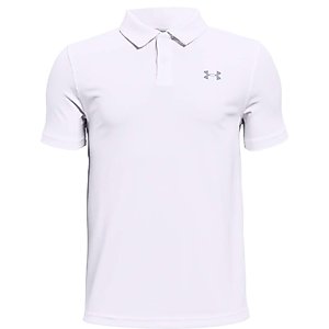 Under Armour Boy's Performance Polo (Big Kids) White SM (8 Big Kids)