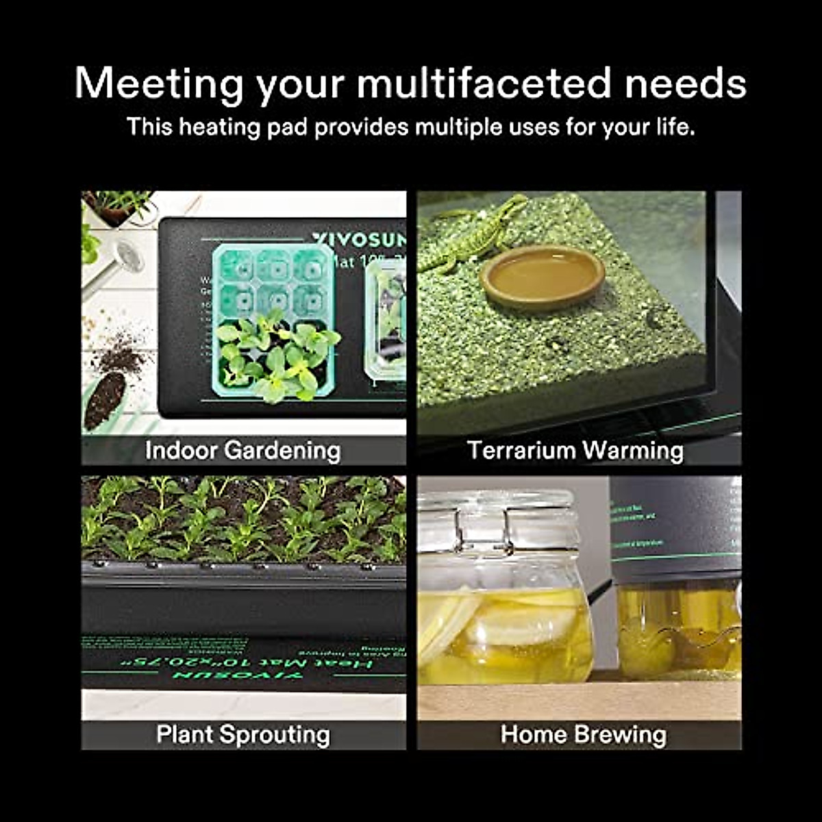 VIVOSUN 10"x20.75" Seedling Heat Mat and Digital Thermostat Combo Set MET Standard