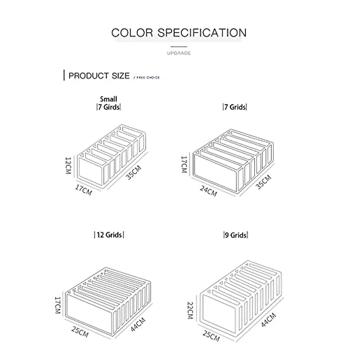 2PCS Washable Wardrobe Clothes Organizer, 7/9 Grids Foldable Visible Closet Organizer Clothes Drawer Mesh Separation Box for T-shirts, Leggings, Skirts (7 Grids Pineapple)