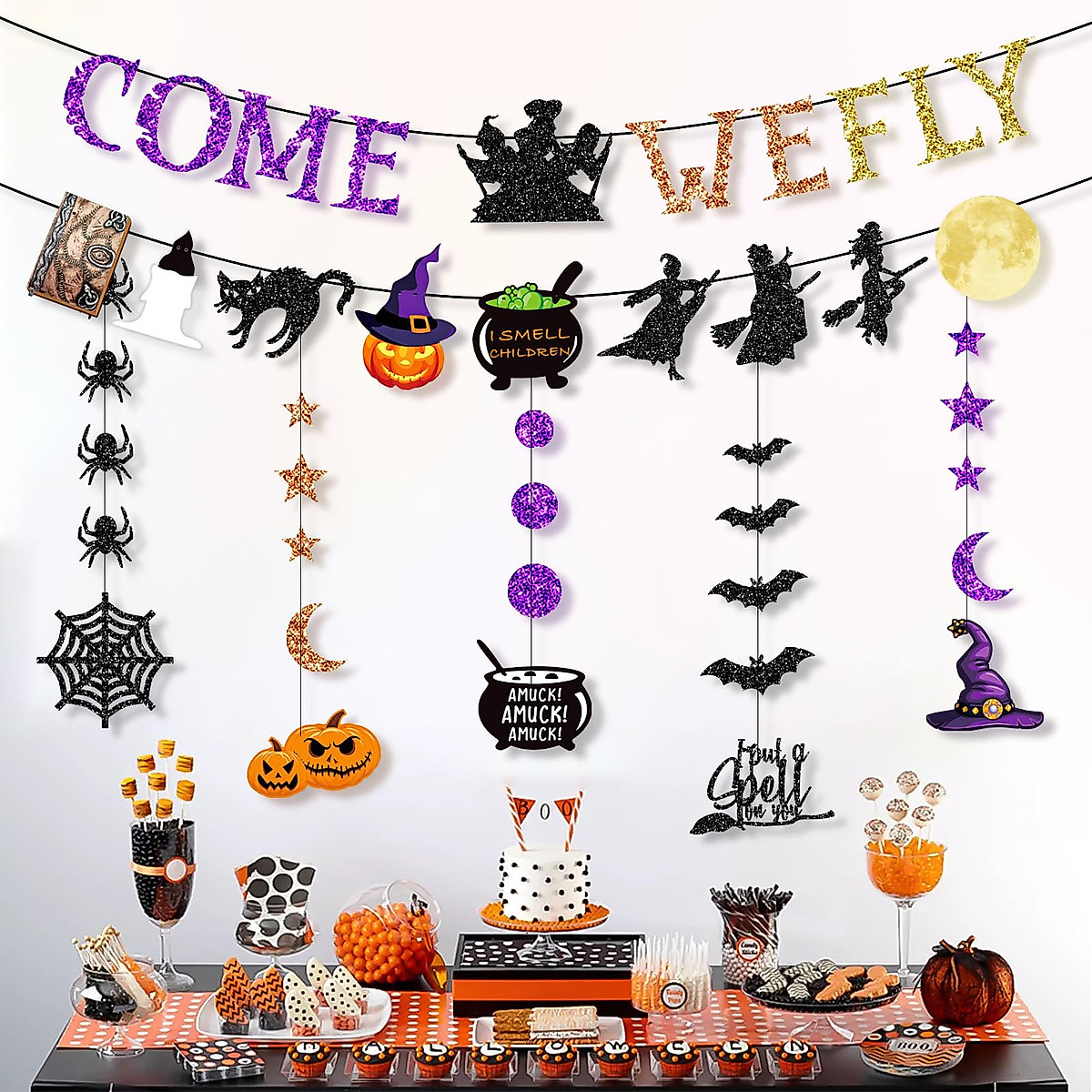 Glitter Halloween Banner - Perfect for Spooky Celebrations
