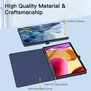 Fintie Folio Case for Amazon Fire Max 11 (13th Generation, 2023 Release) - Premium Vegan Leather Slim Fit Folding Stand Cover for Fire 11 Max Tablet with Auto Sleep/Wake, Ocean Marble