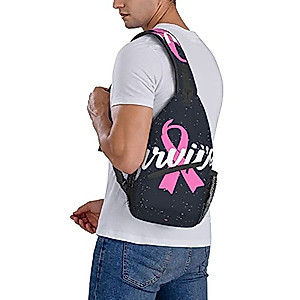 Breast Cancer Survivor Chest Bag Sling Backpack Travel Hiking Daypack Casual Chest Bag For Men Women