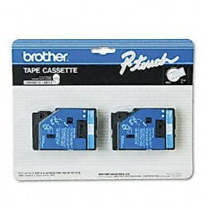 2/Pack 1/2" (12mm) Blue on White TC Tape for Brother PT-10, PT10 Label Maker