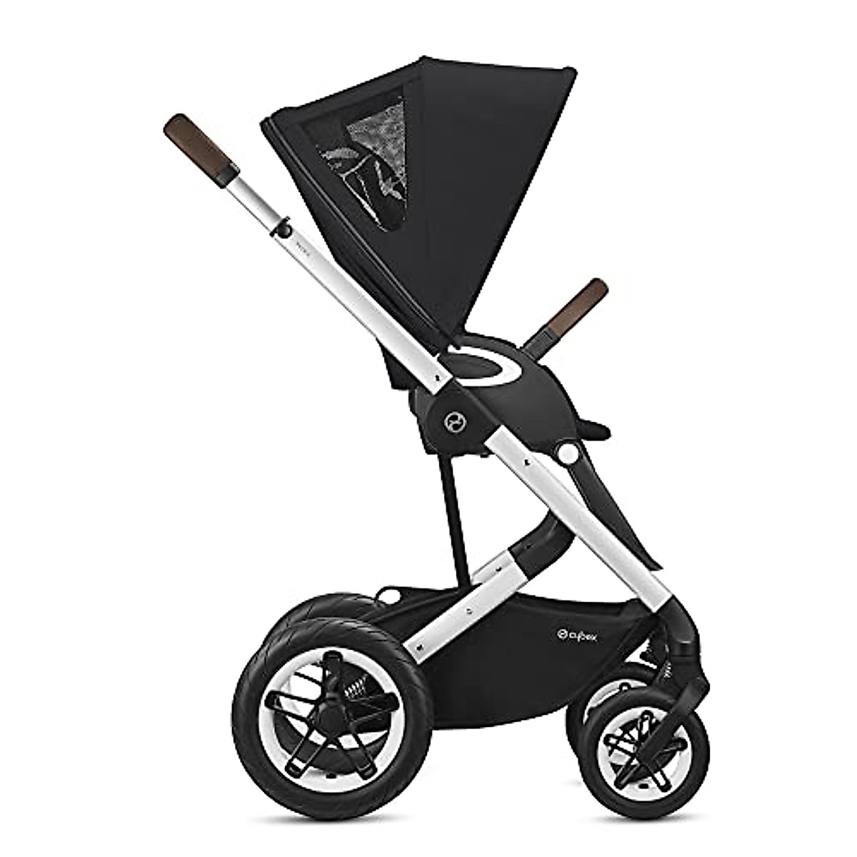 Cybex Talos S Lux Stroller, AllTerrain Wheels, FrontFacing or ParentFacing Seat Positions, OneHand Fold, Multiposition Recline, Deep Black