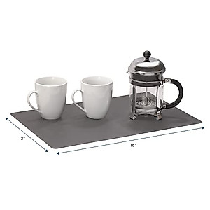 S&T INC. Coffee Mat, Silicone Mat for Coffee Maker and Espresso Machine, Coffee Maker Mat for Countertops, Silicone Grey, 12 in. x 18 in., 1 Pack