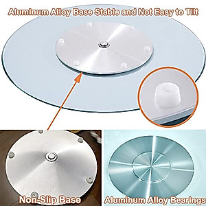 Lazy Susan Turntable, 20/24/27/32in Transparent Glass Rotating Tray For Dining Table, Round Tabletop Swivel Tray Rotatable Serving Plate With Aluminum Alloy Bearing Thick: 8mm (Size : 90cm/36")