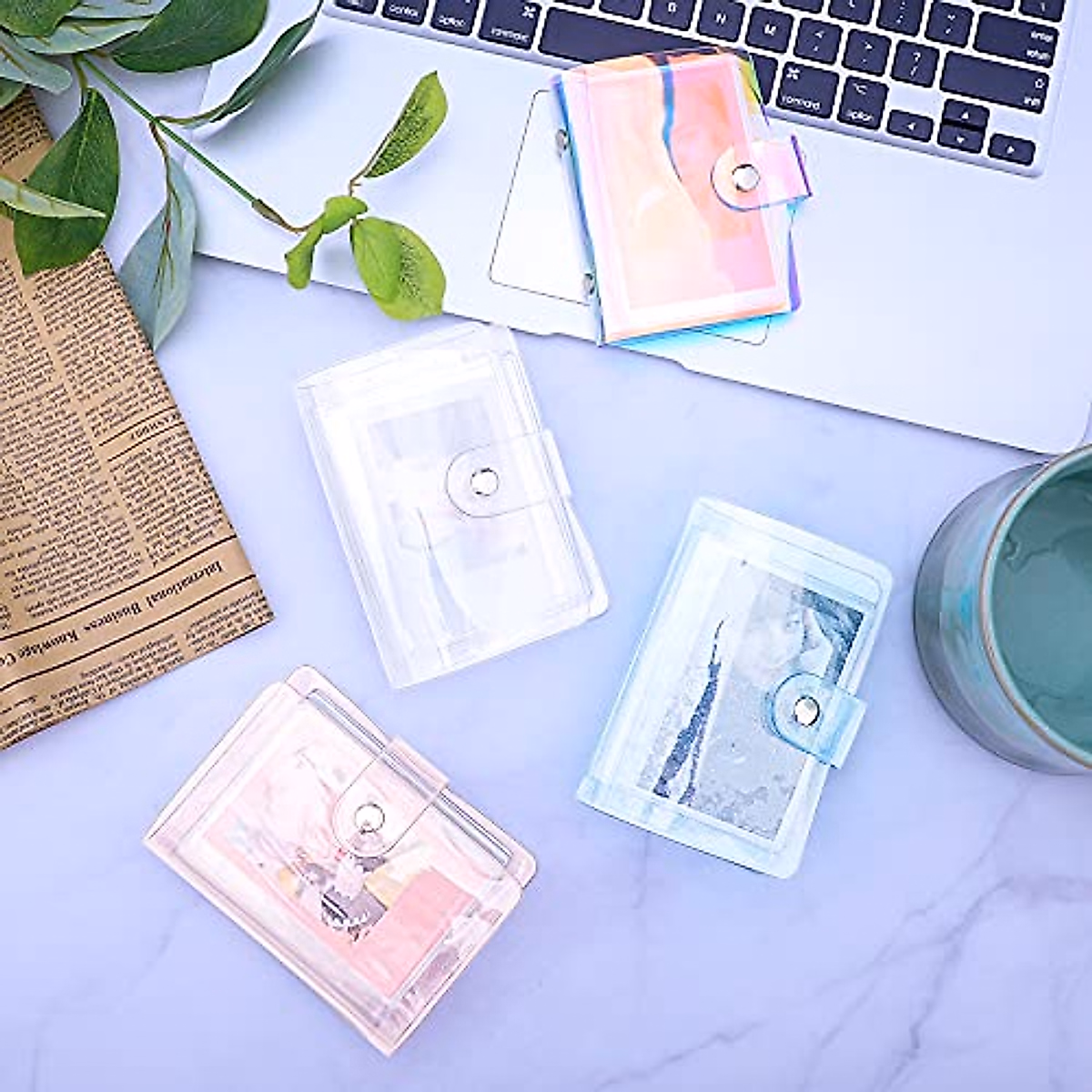 Ndsox 2x3 One-Handed Mini Photo Album 36 Pockets Portable Kpop Photo Card Holder Compatible with Fujifilm Instax Mini Cameras/Polaroid Snap Touch/SocialMatic Instant Cameras, Rainbow