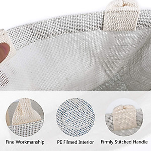 Segarty Tote Bags, 3 Pack Small White Burlap Jute Reusable Canvas Gift Favors Bag with Handles Blank Tote Bulk for Bridesmaid Wedding, Women Market Grocery Shopping, Bachelorette Party, Beach Trip