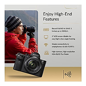 Sony Alpha a7II Mirrorless Digital Camera with 28-70mm OSS Lens Bundle with 60-Inch Tripod, Camera Bag, 64GB SD Card, Card Case and Reader, Battery and Dual Charger, and Lens Cap Keeper (8 Items)