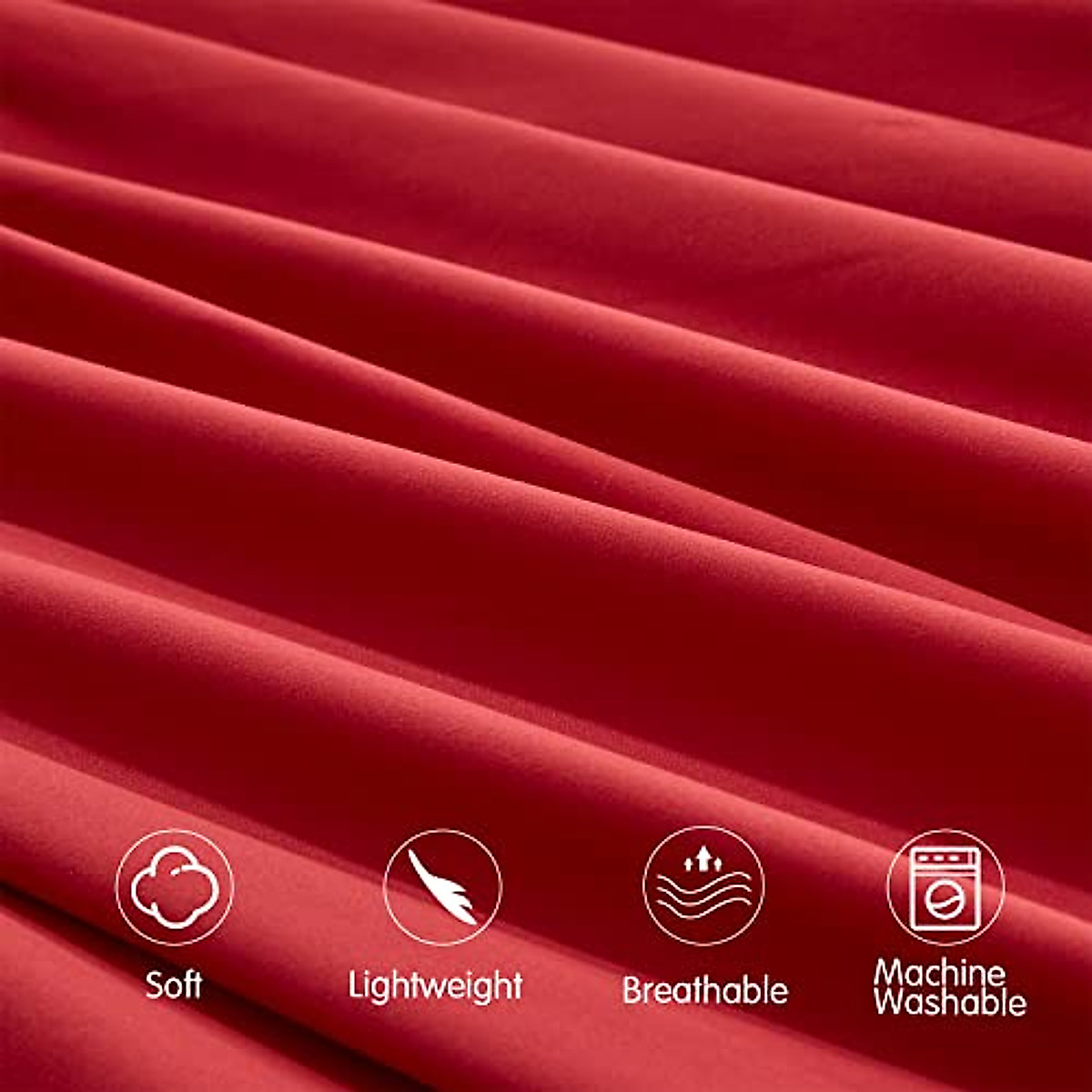 NexHome Full Size Sheet Set, Breathable & Cooling Sheets, Hotel Luxury Bed Sheet, Extra Soft, Deep Pockets 16", Easy Fit, Wrinkle Free, Comfy, Wine Red Bed Sheets 4 Piece Set