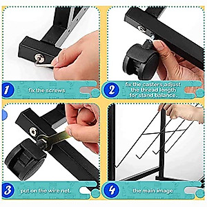 Art Drying Rack, Foldable Floor-Standing Easel, Wire Mesh 8KA3 Oil Painting Panel Display Rack, Suitable for Art School Creative Studio