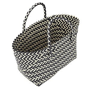 Hand- Straw Crossbody Bag Woven Straw Handbag Bag Wicker Handbag Basket Purse Retro Women Straw Tote Bucket Woven Bag Black Handwoven Rattan Bag