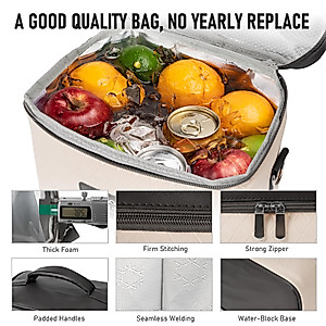 ADDIMOR Lunch Bag for Women Men - Cute Leather Luxurious Lunch Tote Bags Reusable Insulated Lunch Box Large Capacity Reusable Insulated Cooler for Work Picnic or Travel