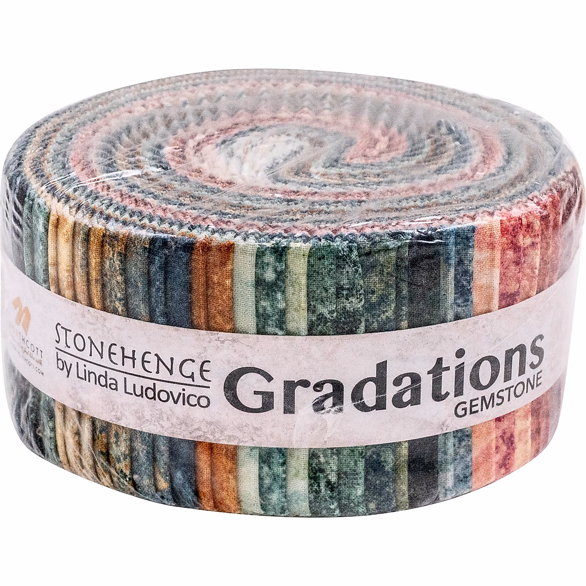 Linda Ludovico Stonehenge Gradations II Gemstone Strips 40 2.5-inch Strips Jelly Roll Northcott, Assorted, SGRAD40-680