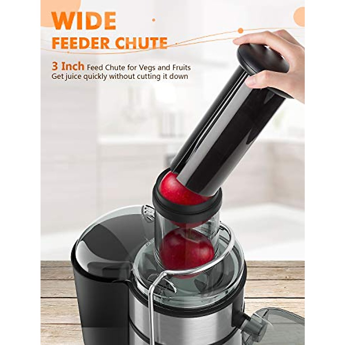 Juice Extractor, Bextcok Centrifugal Juicer Machines Ultra Fast Extract Various Fruit and Vegetable Electric Juice Extractor with 3" Large Feed Chute BPA Free Easy Clean for Orange Celery Carrot