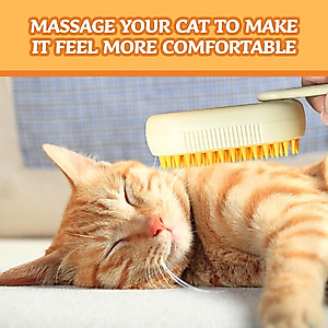 Cat/Dog Shedding Brush - Steam Grooming Brush with Water Spray, Hair Removal Comb for Pets (brown)