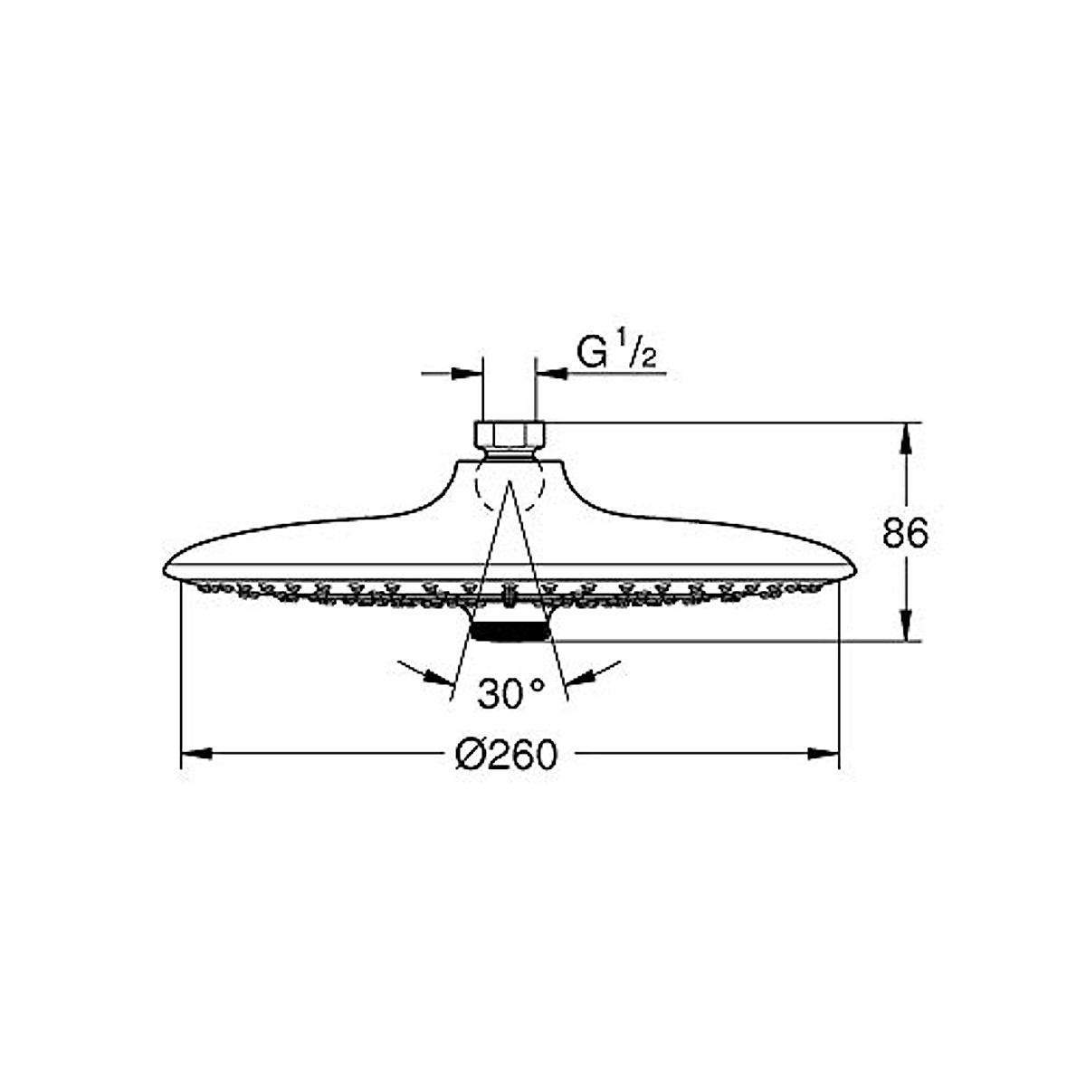 GROHE 26457000 Euphoria Rain Showerhead, 10 Inches Starlight Chrome