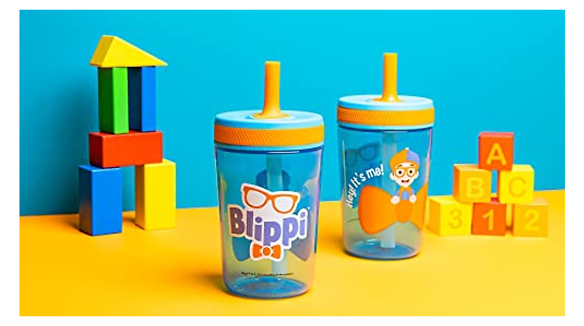 Zak Designs Blippi Kelso Toddler Cups For Travel or At Home, 15oz 2 ...