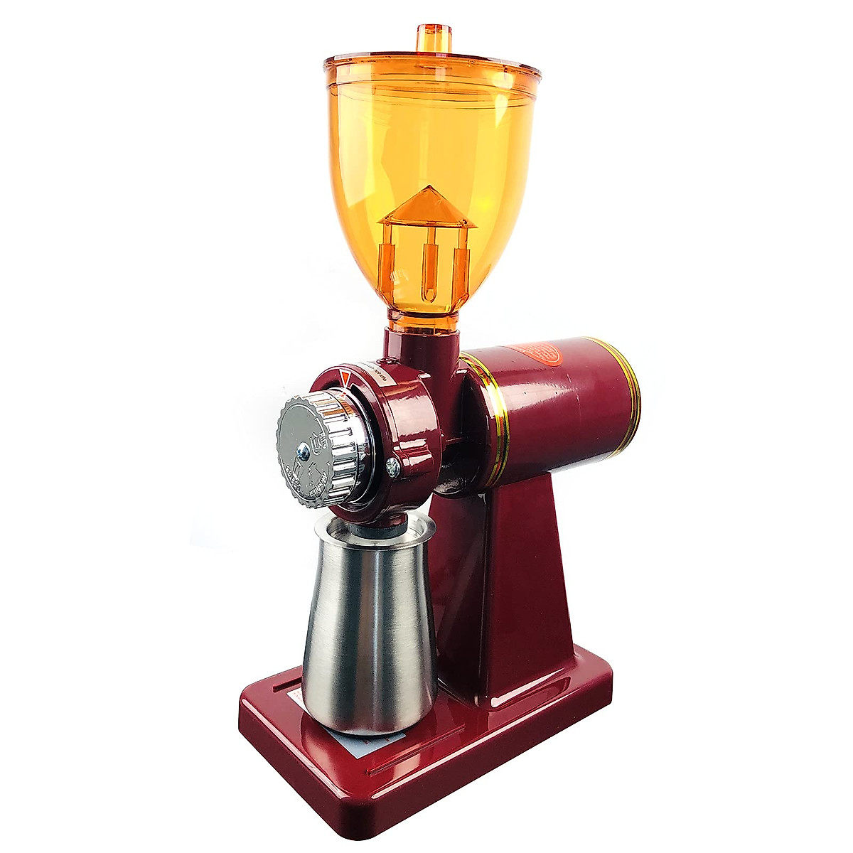 LOYALHEARTDY 180W Electric Coffee Bean Grinder, Commercial and Home Milling Machine, Grinding Machine for Beans Nuts Spice Automatic Burr Grinder Professional Miller (red)