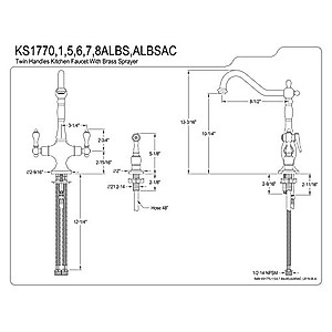 Kingston Brass KS177ALBSAC Heritage Kitchen Faucet, Antique Copper
