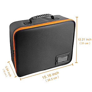 Portable Tool Battery Hard Carrying Case fits for Dewalt/Milwaukee/Makita/Ryobi 12V/18V/20V Battery & Charger,Power Tool Box Storage Bag with Adjustable Dividers for Small Parts & Hardware Organizer