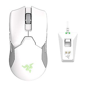 Razer Viper Ultimate Lightest Wireless Gaming Mouse & RGB Charging Dock Mercury, RZ01-03050400-R3M1 (Renewed)