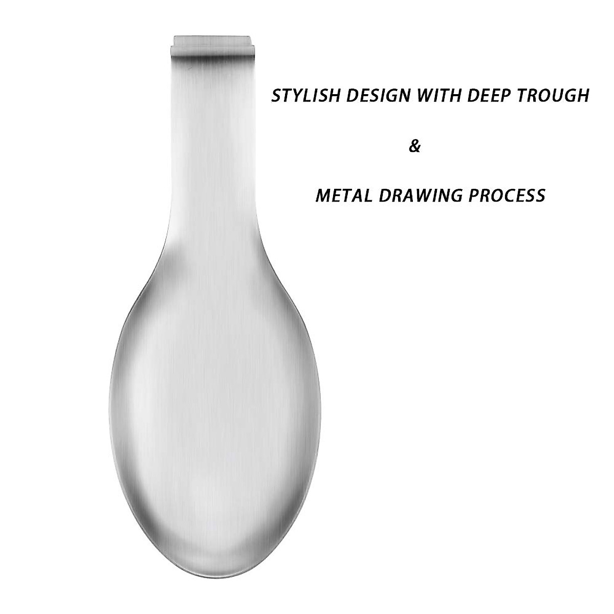 2 Pack Stainless Steel Spoon Rest, findTop Kitchen Spoon Utensils Ladle Holder for Stove Top, 3.8 x 9.4 Inch