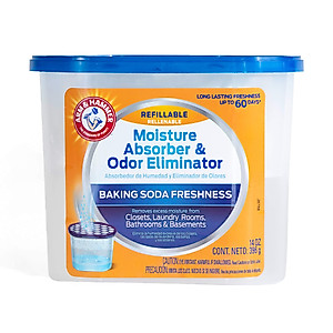 Arm & Hammer Fragrance Free Refillable Moisture Absorber and Odor Eliminator 14 oz. Tub
